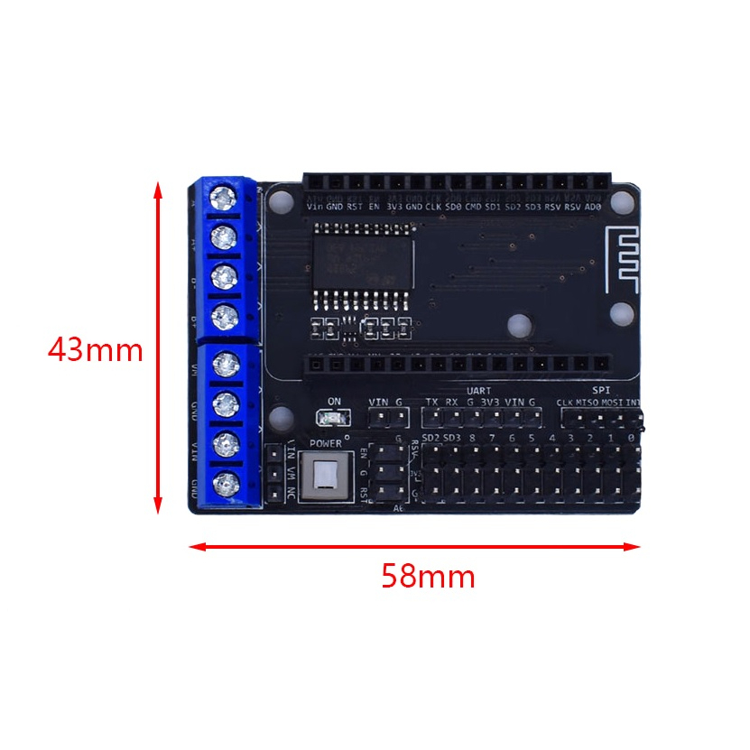 NodeMCU Motor Shield Board L293D for ESP-12E | Shopee Malaysia