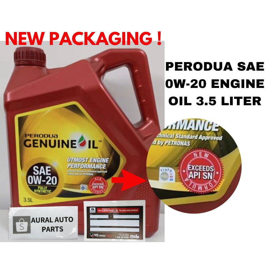Perodua 0W20 Fully Synthetic 3.5Liter Minyak Hitam Engine Oil For ...