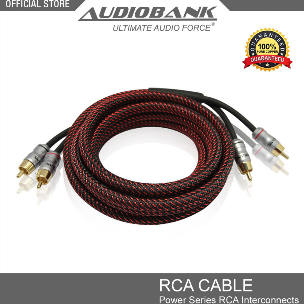 Audiobank Car Audio Pure Copper Car Stereo RCA Cable 1M 3M 5M 1F2M(0.3M ...