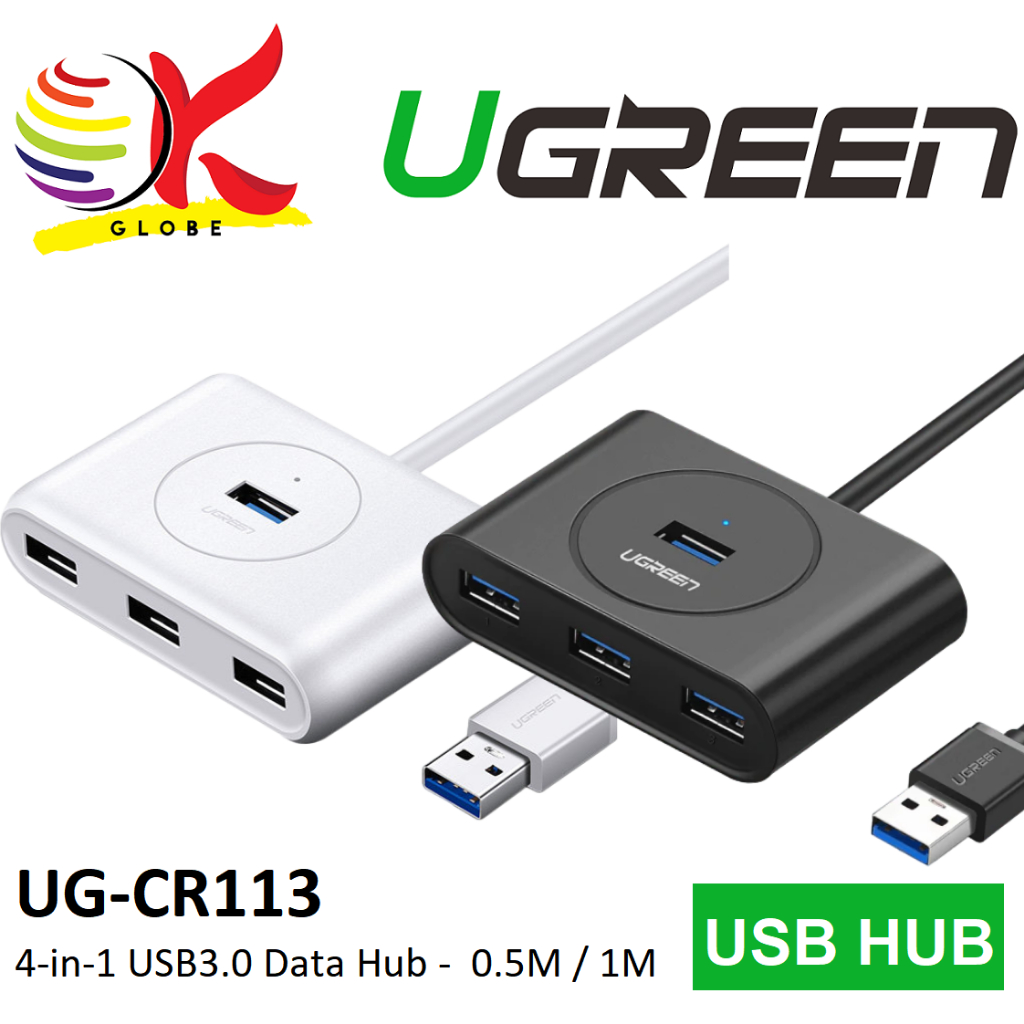 UGREEN USB HUB 3.0 4-IN-1 USB HUB DATA HUB WITH 4X USB3.0, LED LIGHT ...