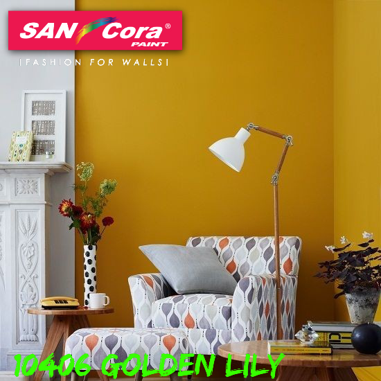 SINAR SANCORA 10406 GOLDEN LILY 5 LITER I EMULSION Interior Exterior Wall Matt Paint Cat Dinding ...