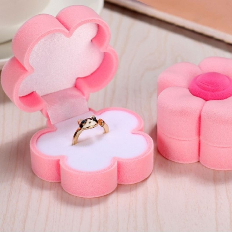 LZ 🇲🇾 (NO BOX) Bekas Cincin Cantik Bunga Pink Subang Tunang Hantaran ...