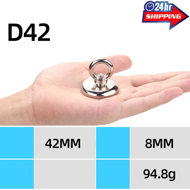 Fishing Magnet Strong Round Magnetic Salvage Magnet Iron Stone Hanging ...