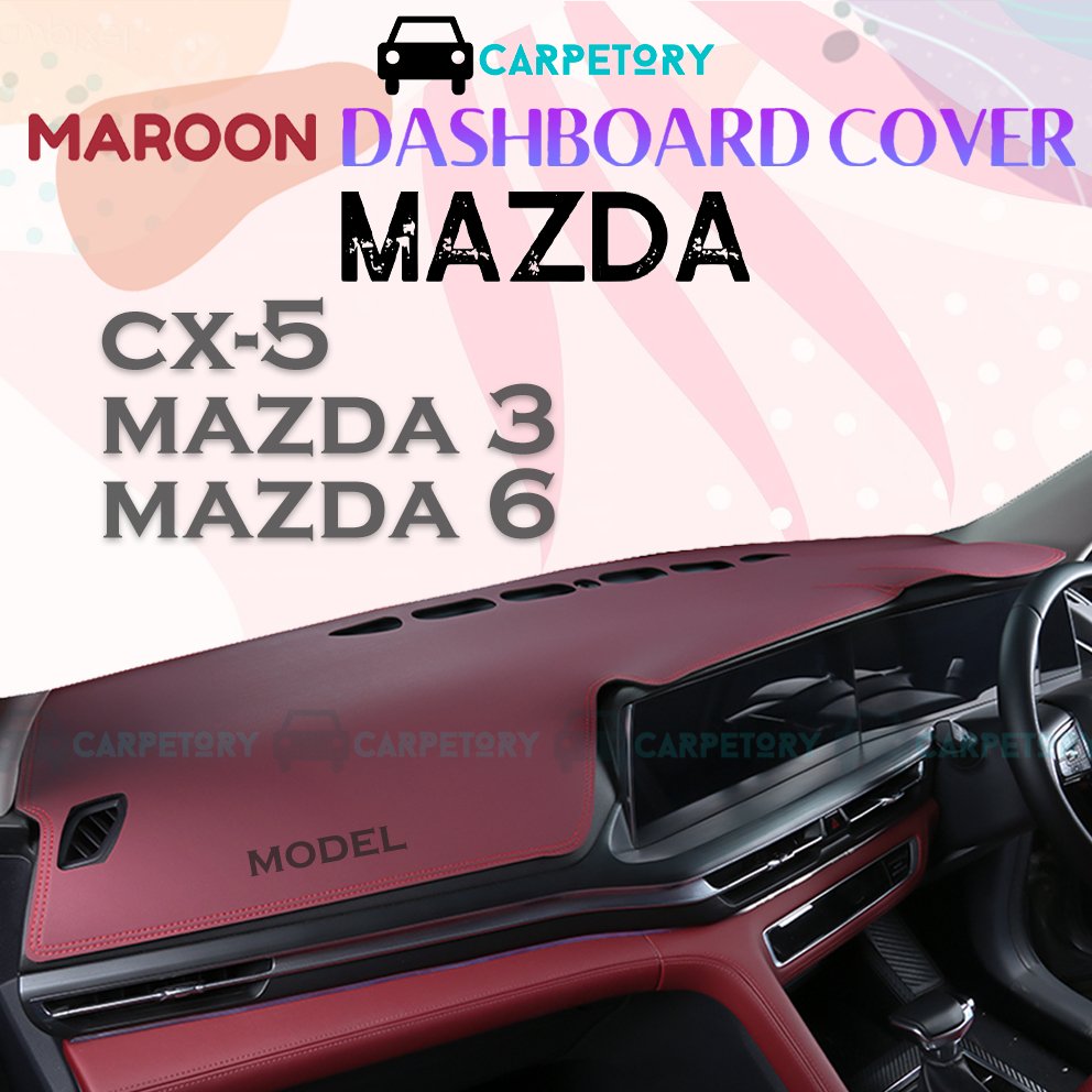 Mazda CX-5 Mazda 3 Mazda 6 Maroon Dashboard Cover Leather Dashmat ...