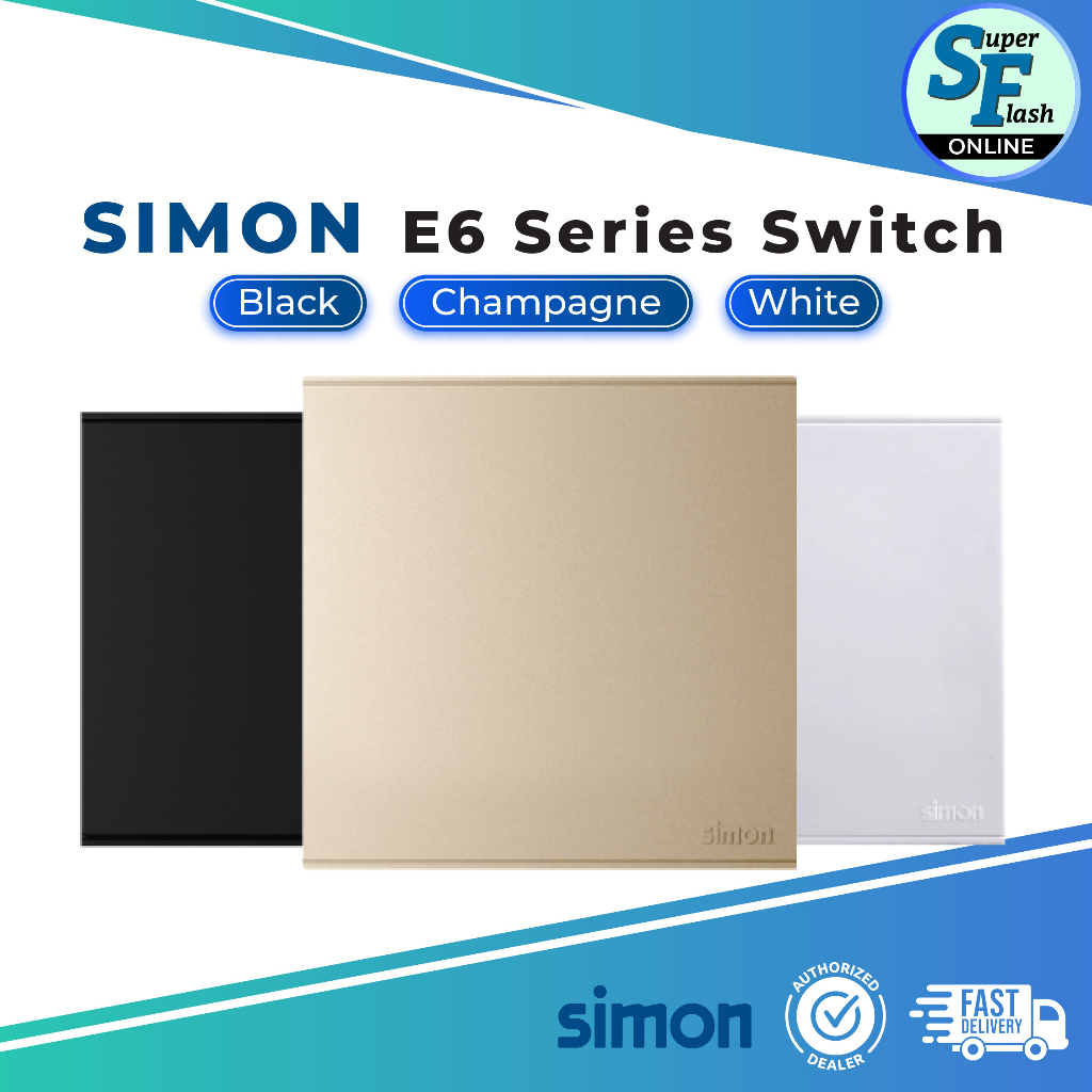 SIMON E6 Switches (White, Black & Champagne) | Shopee Malaysia