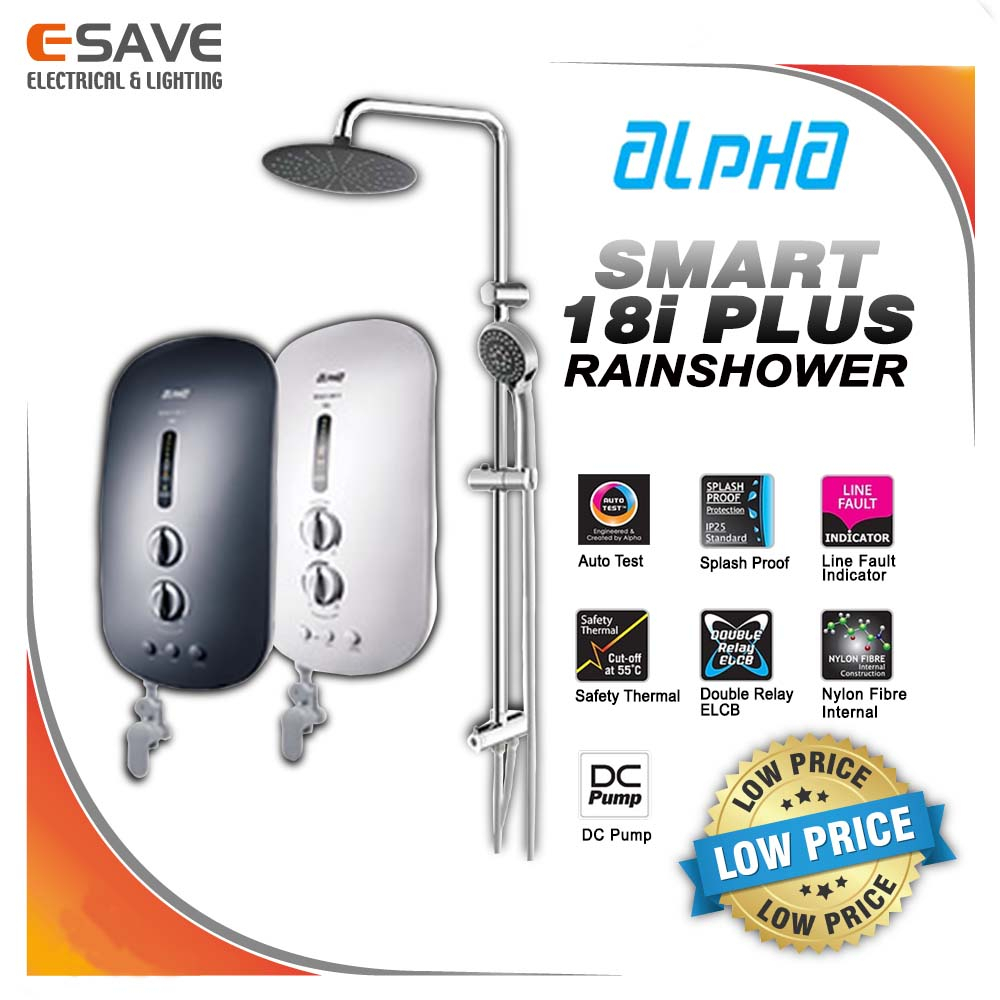 Alpha 18i Plus Rainshower / F7-i Rain Shower / IM 9EP single shower water heater / AC /DC pump ...