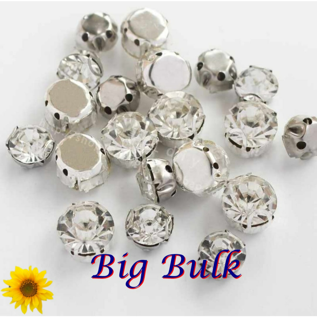 Big Bulk Glass Montees Beads 4 to 10mm Manik Montee Kaca Sew On Montee ...