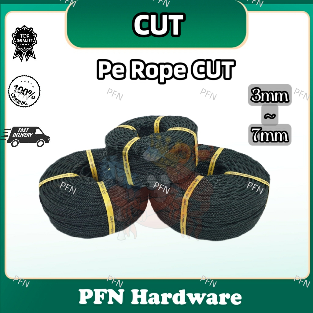 PE Rope 3mm-7mm (CUT) (Polyethylene Rope)Tali PE JAYA Brand(10m/20m ...