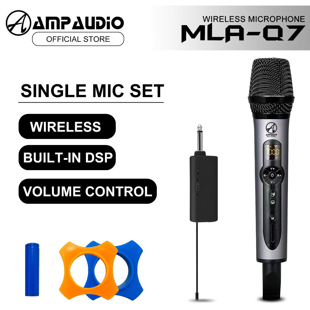 AMPAUDIO Professional Universal UHF Wireless Microphone With DSP Echo ...