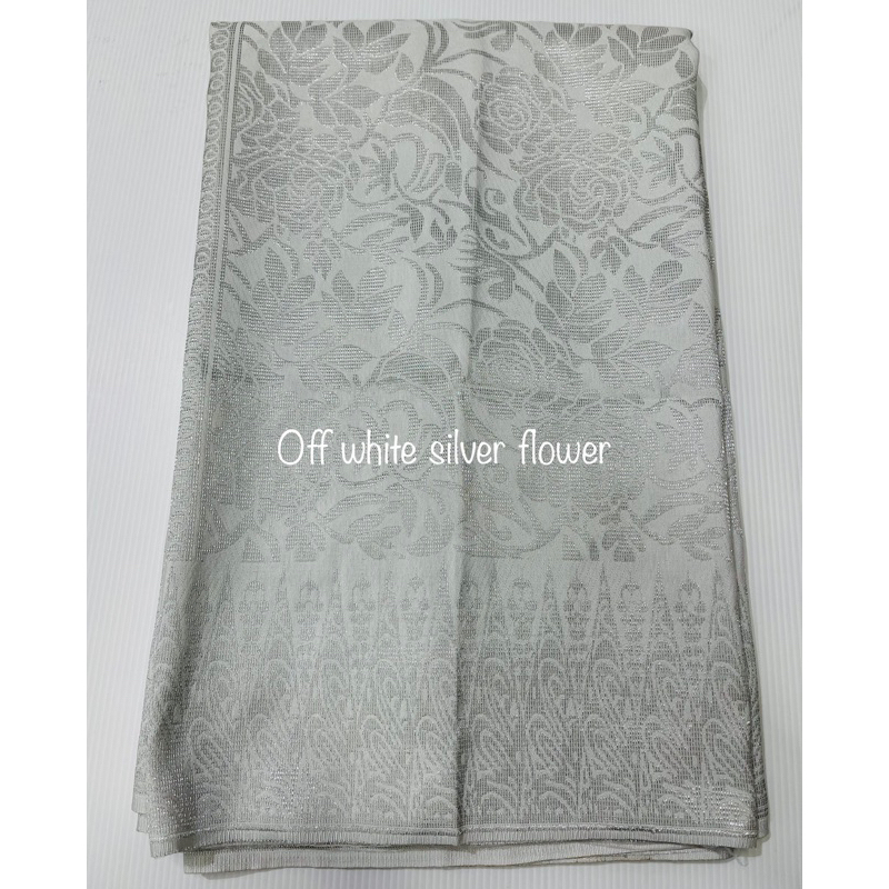 SAMPIN SONGKET PUTIH SILVER/WHITE SILVER SET SEDONDON DAN SET TANJAK ...