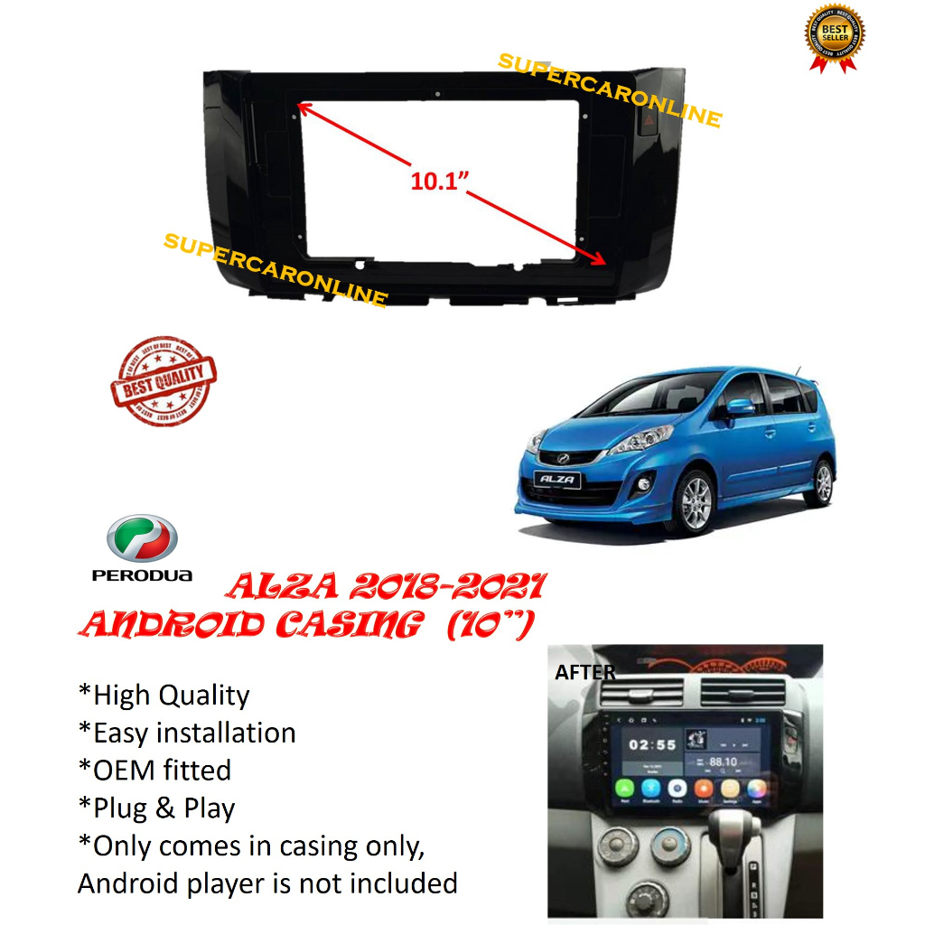 PERODUA ALZA 2018 - 2021 10 INCH ANDROID PLAYER CASING | Shopee Malaysia