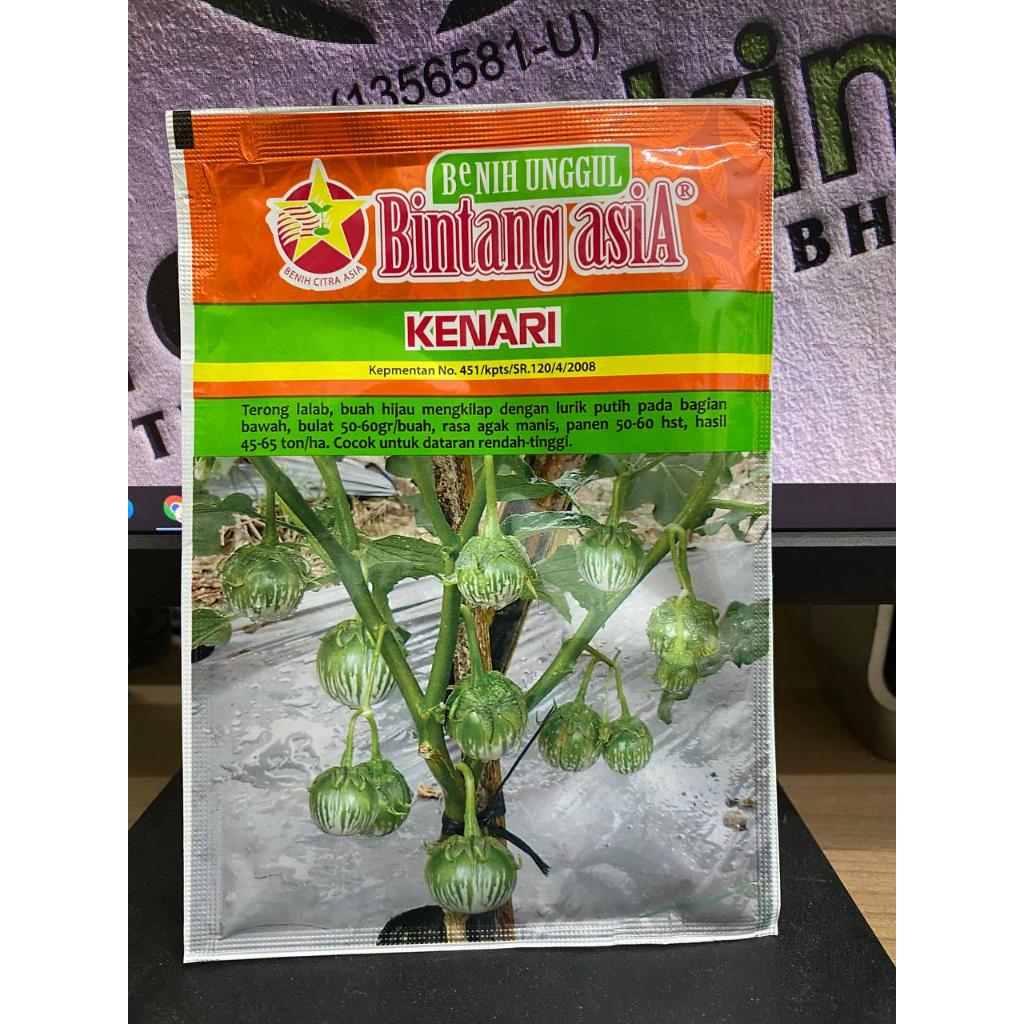 Benih Terung Bulat Hijau KENARI Cap Bintang Asia (Repack 0.5gm ...