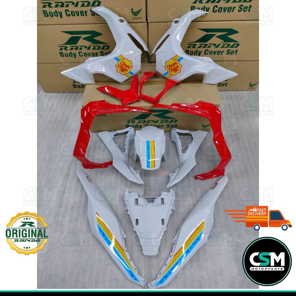 Coverset Bodyset Honda ADV 150 CHUPA CHUPS WHITE STICKER TANAM GULA ...
