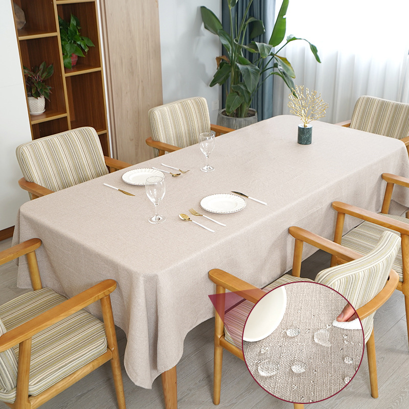 CozyJoy Linen Dining Table Cloth Desk Cloth Waterproof Oil Proof ...
