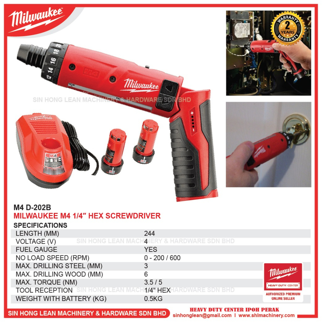 MILWAUKEE M4 D-202B M4 1/4″ Hex Screwdriver | Shopee Malaysia