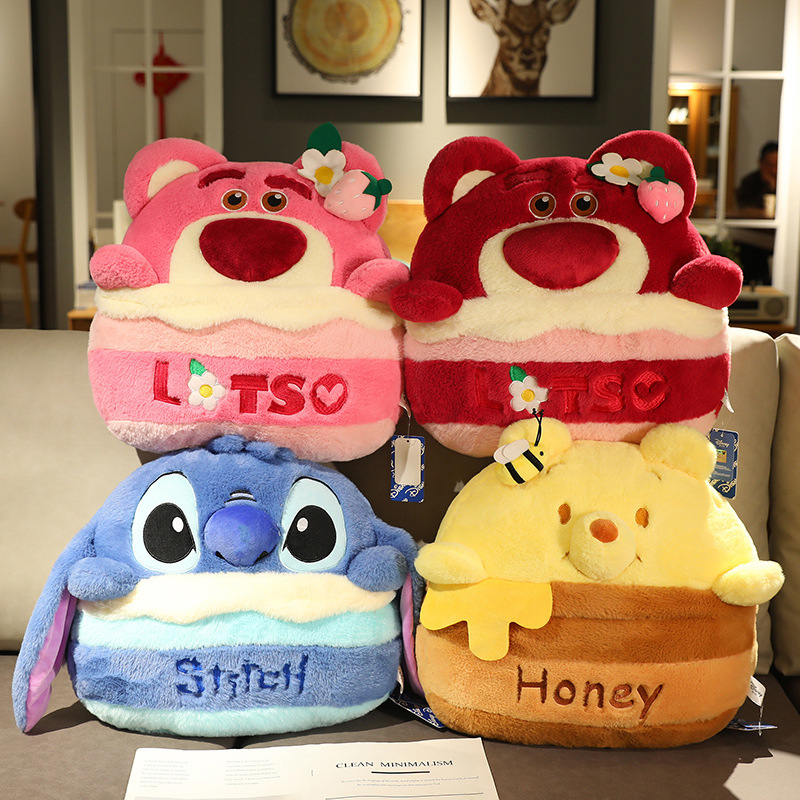 [Genuine] Winnie the Pooh Stitch Lotso Strawberry Bear Pillow Disney ...