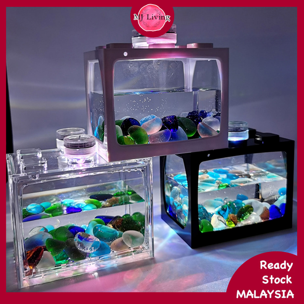 (Clear Stock) Mini Fish Aquarium Acrylic Building Block Lego Fish Tank ...