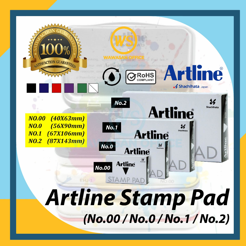 Artline Stamp Pad / Stamp Pad / Refill Stamp Pad No:00, 0, 1 & 2 ...