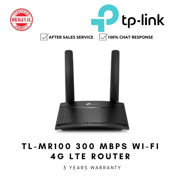 TP-Link TL-MR100 MR100 Wireless N300 300 Mbps 4G LTE Router (Mobile ...