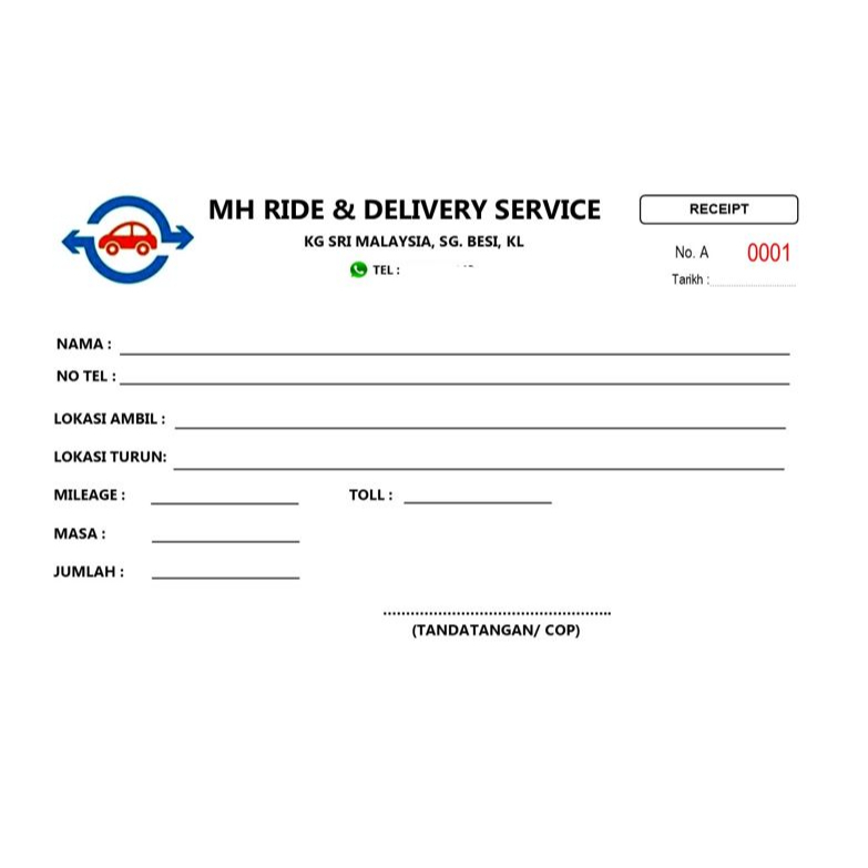 BUKU RESIT BIL RUNNER DELIVERY TRANSPORT 2 PLY DAH ADA CARBON | Shopee ...