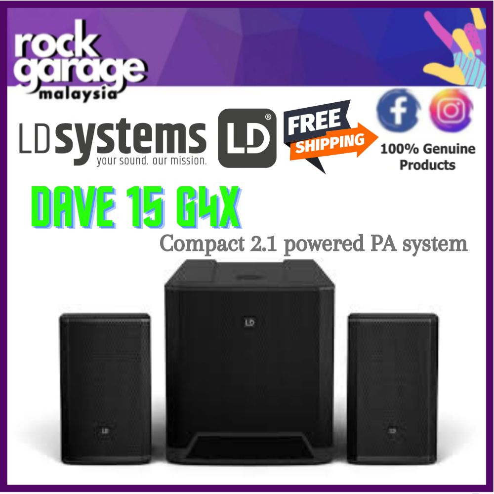 LD Systems DAVE 15 G4X Compact 2.1 powered PA system ( DAVE15G4X) | Shopee Malaysia
