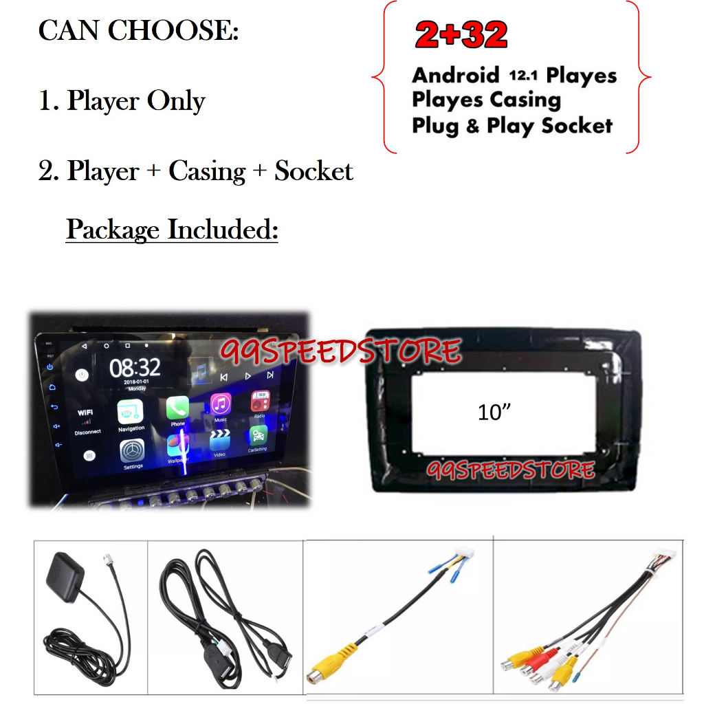 Perodua BEZZA android player 10 inch PLUG N PLAY with OEM casing ...