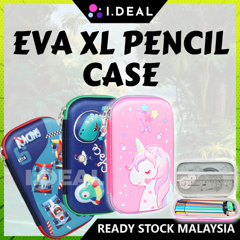 IDEAL Kids Large Capacity Pencil Box 3D Cartoon Unicorn Pencil Case EVA ...
