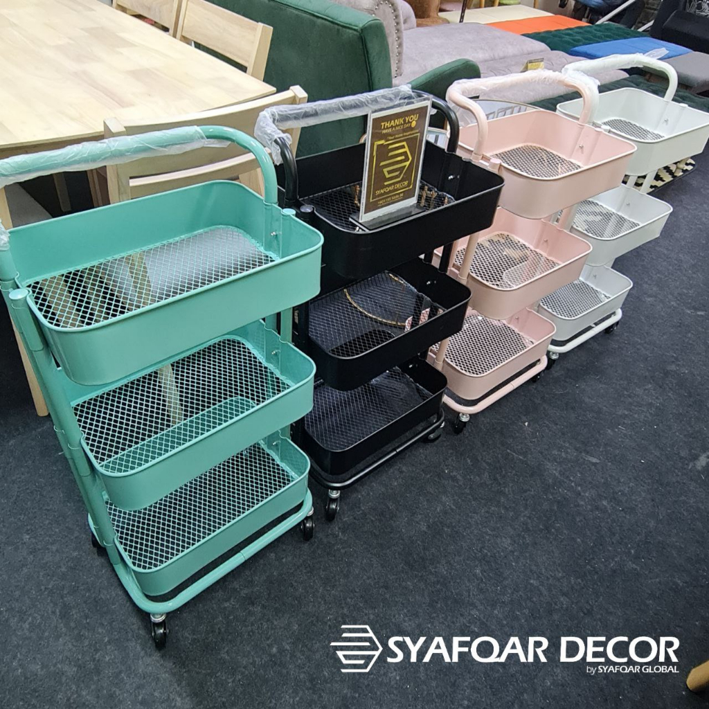 Multi-purpose 3 Tier Metal Trolley | Shopee Malaysia
