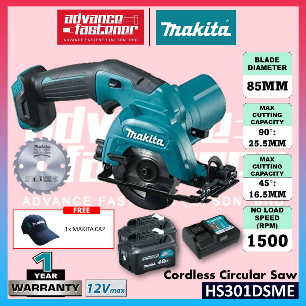Makita HS301DSME / HS301DWAE / HS301DZ 12Vmax Cordless Circular Saw 85MM (3-3/8") | Shopee Malaysia