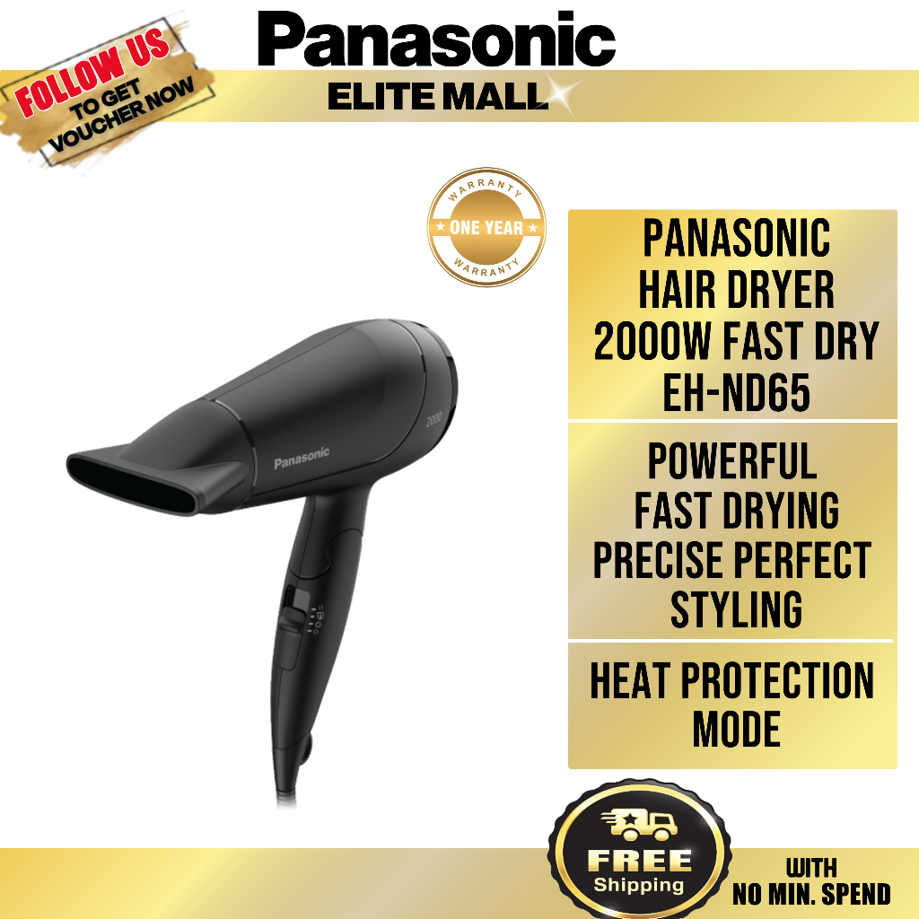 PANASONIC Hair Dryer EH-ND65 Heat Protection Fast Drying 2000W EH-ND65 ...