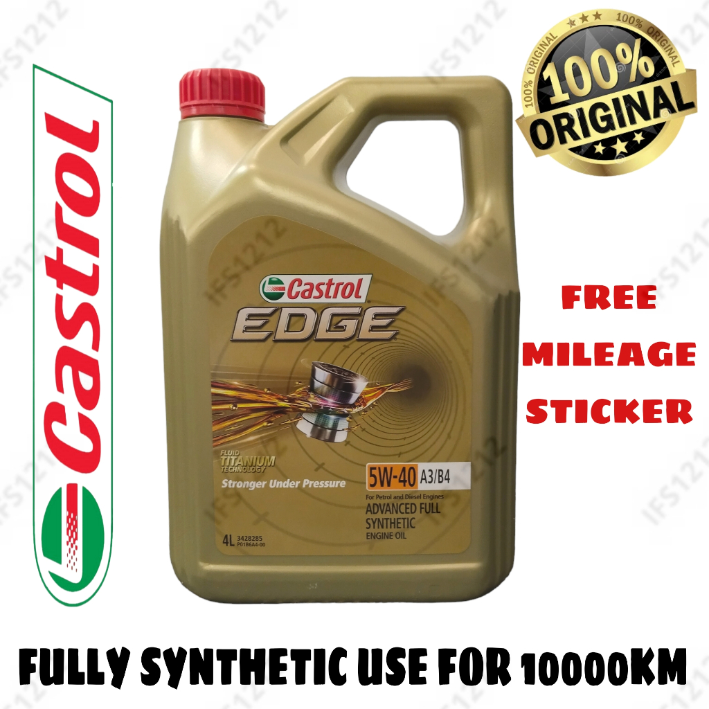 🇲🇾ORI SIRIM🔥 ORI CASTROL EDGE FULLY 5W40 4L ENGINE OIL PETROL / DIESEL ...