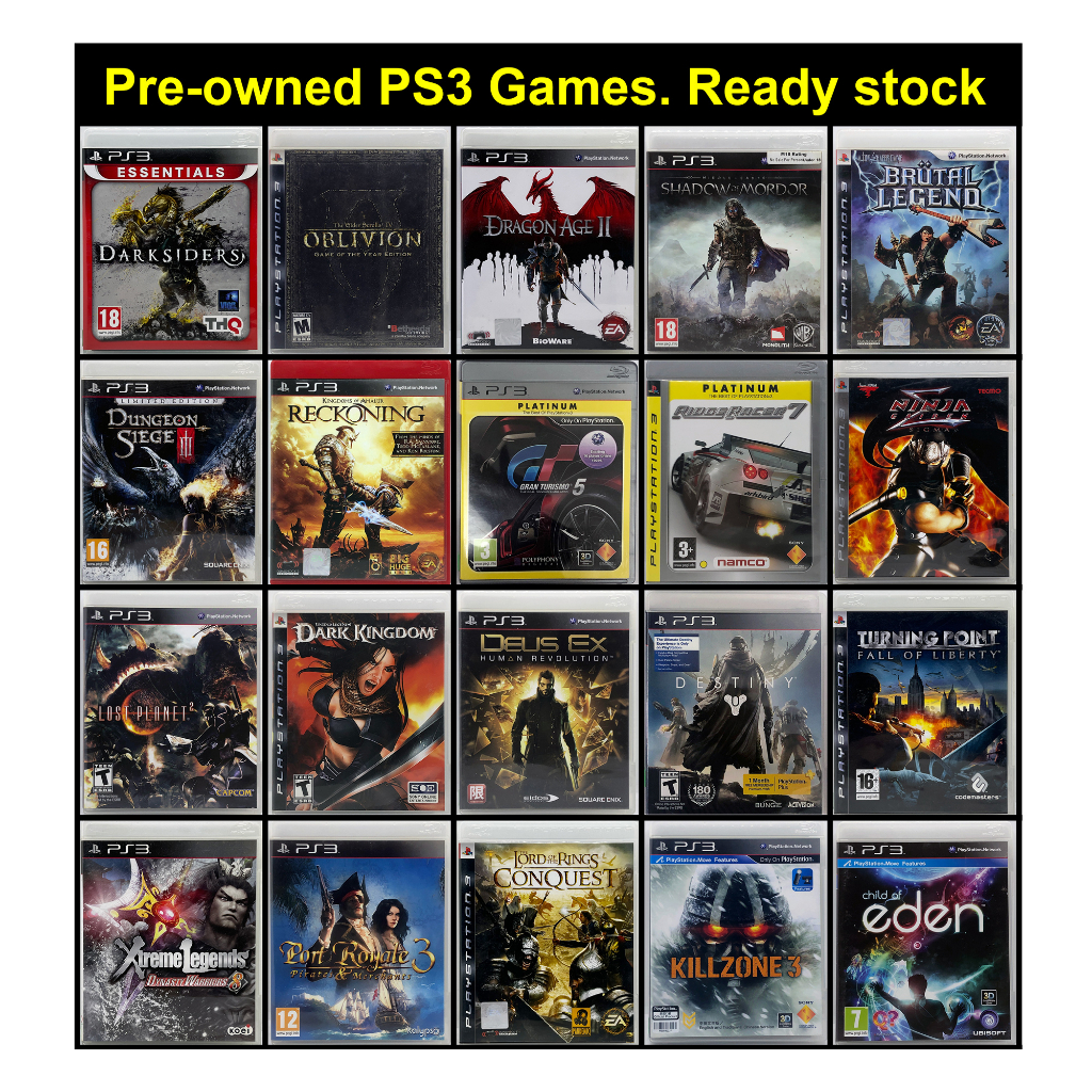 Original PS3 Pre Owned Used Dragon Age Darksiders Gundam Deus Ex RPG ...