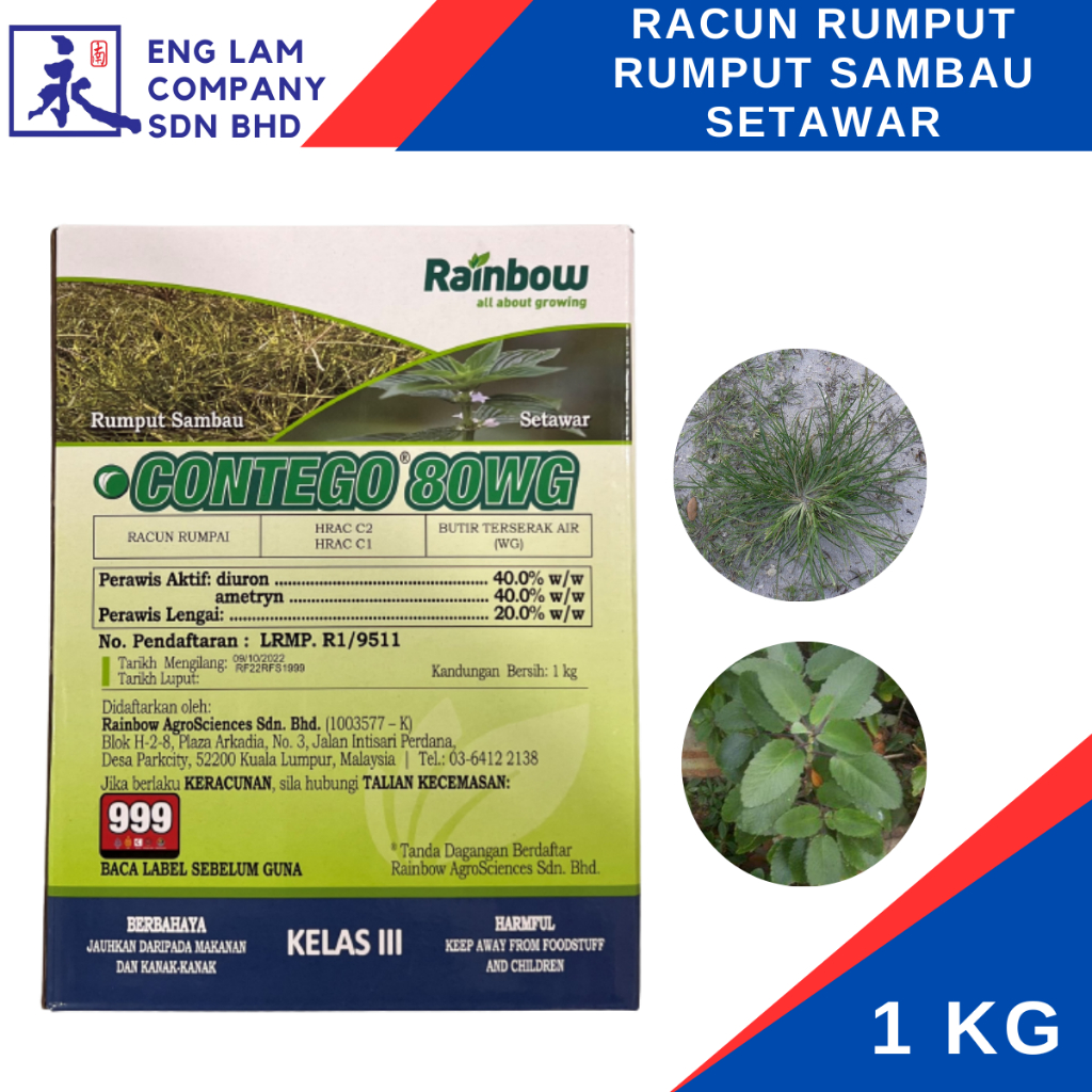 Contego 80WG 1KG Diuron 40% Ametryn 40% Rumput Sambau Nenas Tebu Pisang ...