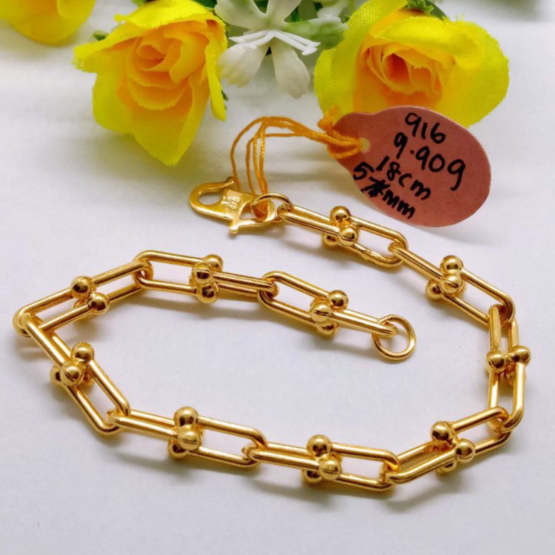 Rantai tangan hardware emas 916 | Shopee Malaysia