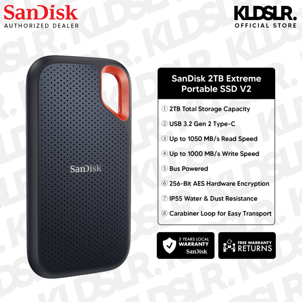 [READY STOCK] SanDisk E61 Extreme 500GB / 1TB / 2TB / 4TB External SSD Portable SSD Type-C with ...