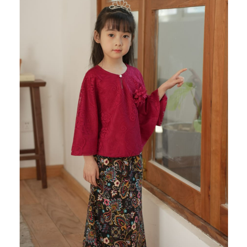 Muslimah Baju Raya Budak Perempuan 2024 Kaftan Kurung Kedah Moden Oren ...