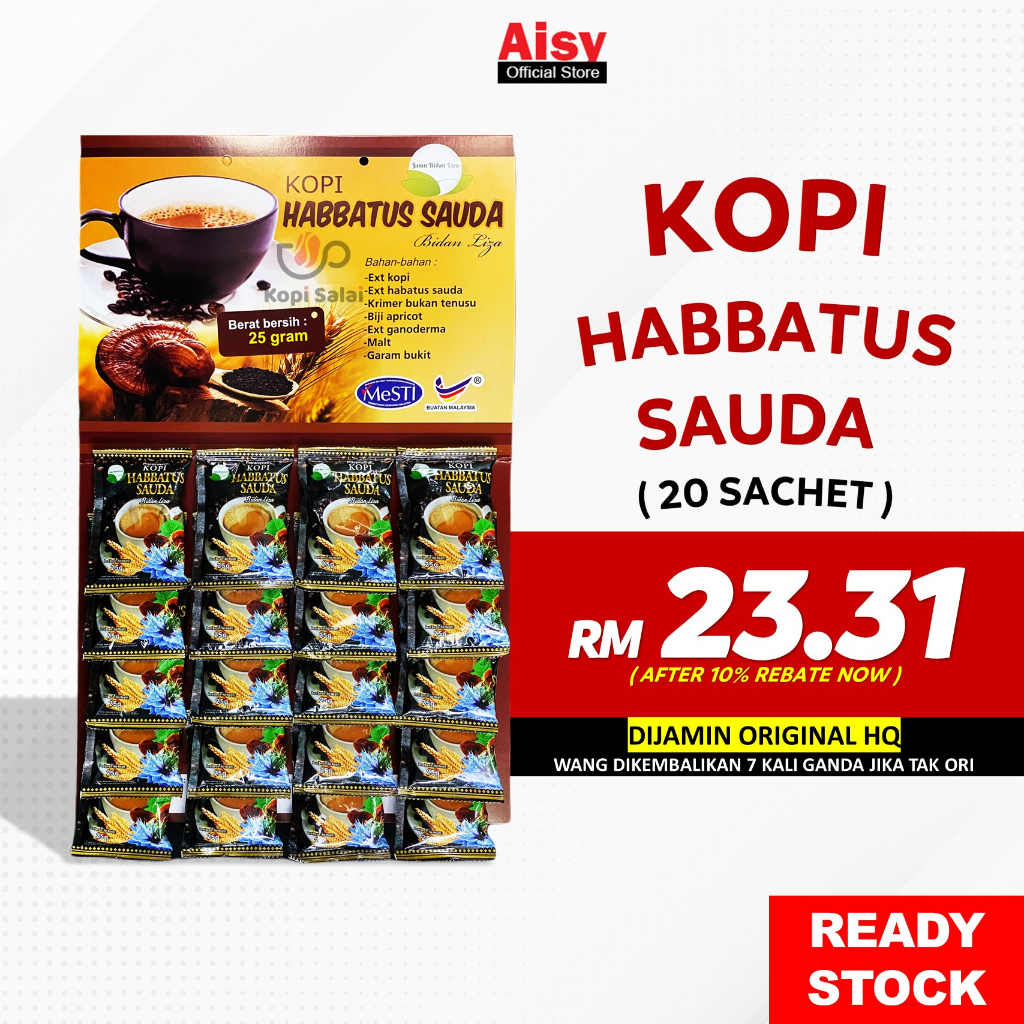 🔥𝗢𝗥𝗜𝗚𝗜𝗡𝗔𝗟 🇲🇾 | KOPI HABBATUS SAUDA BIDAN LIZA PAPAN 20 SACHET | LAIN2: LEMON HALIA | TEH TARIK ...