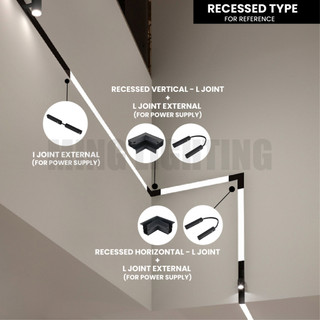 LED Magnetic Track Light Jointer Connector Joint Tracklight Recessed ...