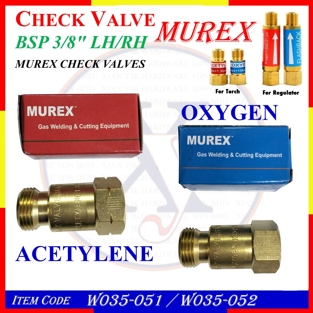 W035-051 ACETYLENE / W035-052 OXYGEN MUREX CHECK VALVES FOR CUTTING TORCH USE | Shopee Malaysia