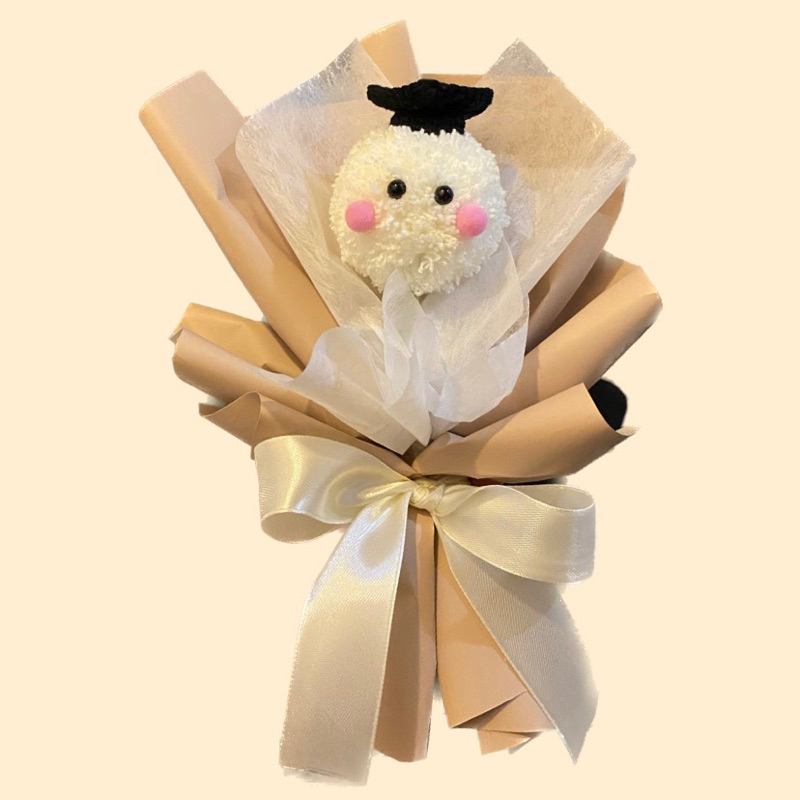 [Wrap] Mini Graduation Bouquet cute ping pong flower with crochet ...
