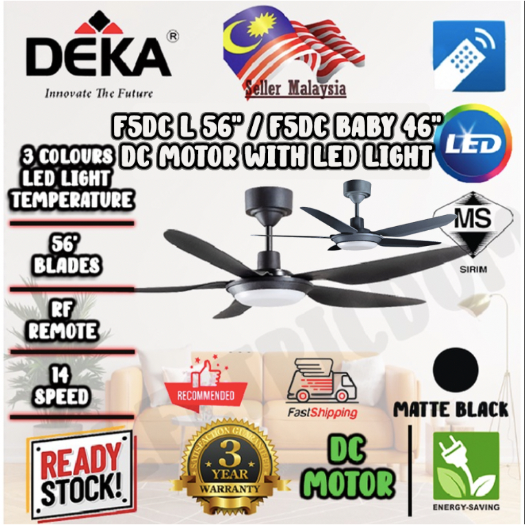 NEW DEKA KRONOS Ceiling Fan F5DCL 56"/F5DC BABY 46" DC Motor 14 Speed ...