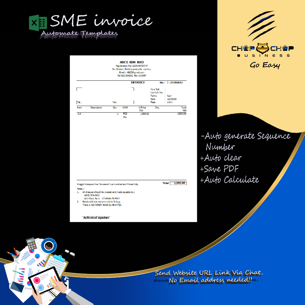 Sales Invoice Template V3.0 automate | Shopee Malaysia
