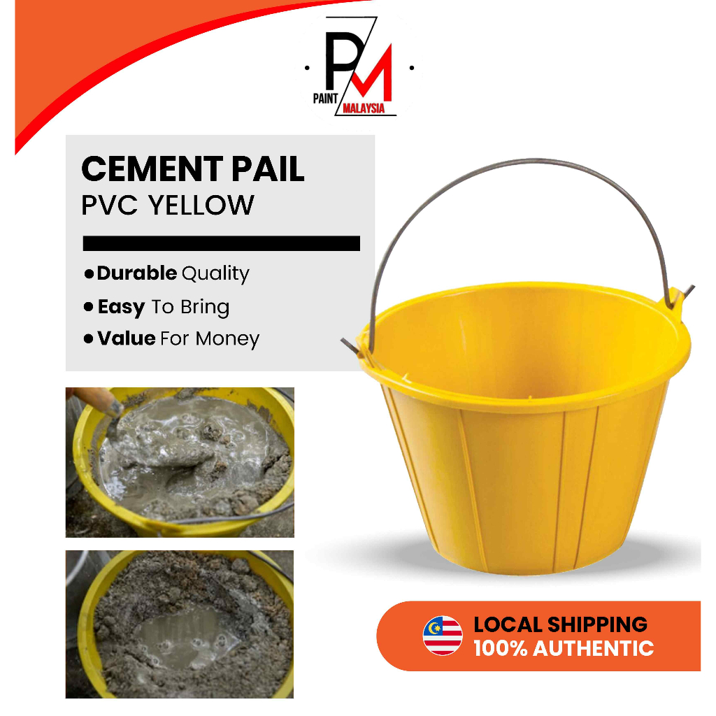 【HEAVY DUTY】YELLOW PVC CEMENT PAIL / BUCKET CEMENT / PAIL BUCKET ...