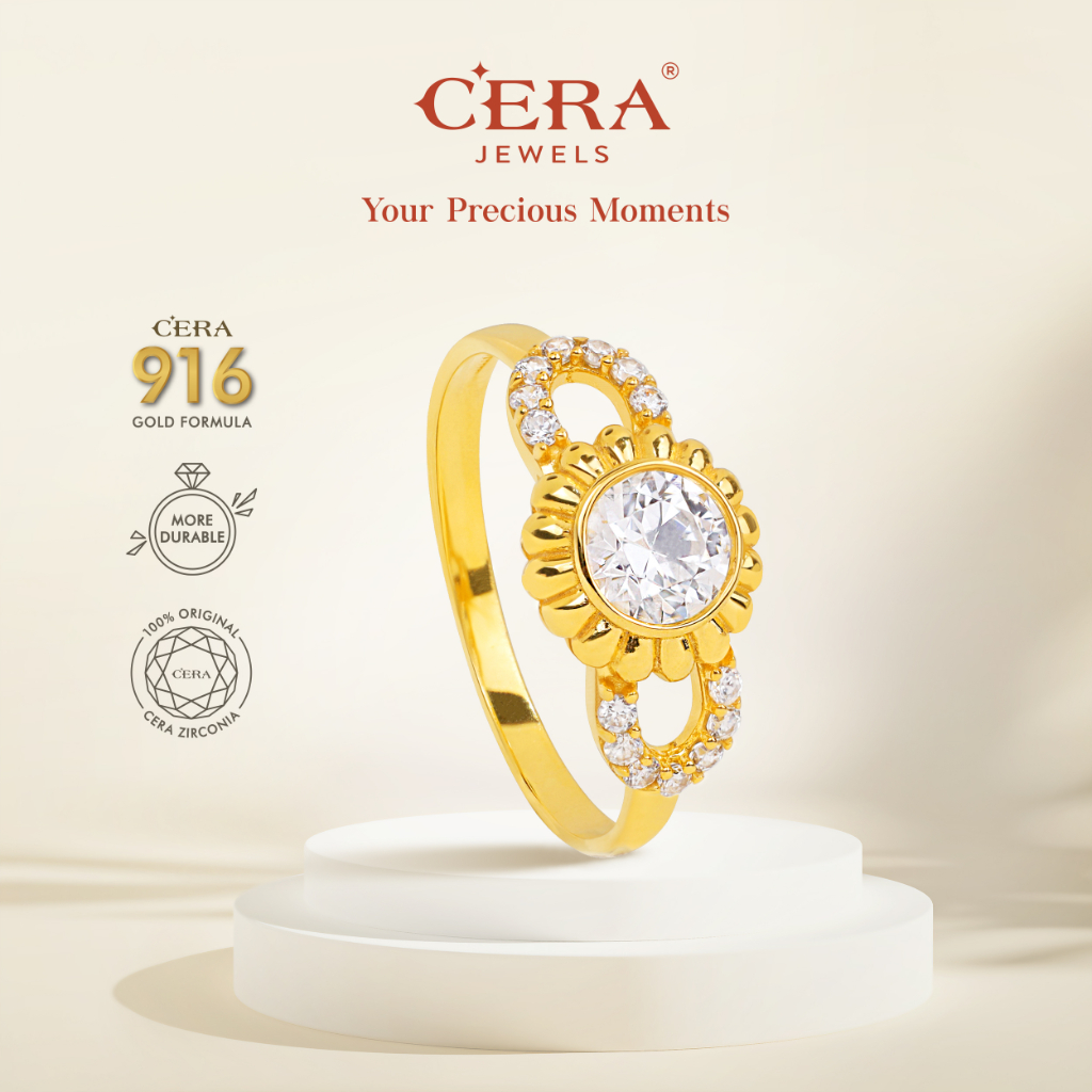 CERA 916 Gold Bunga Matahari Ring CR9109-K | Shopee Malaysia