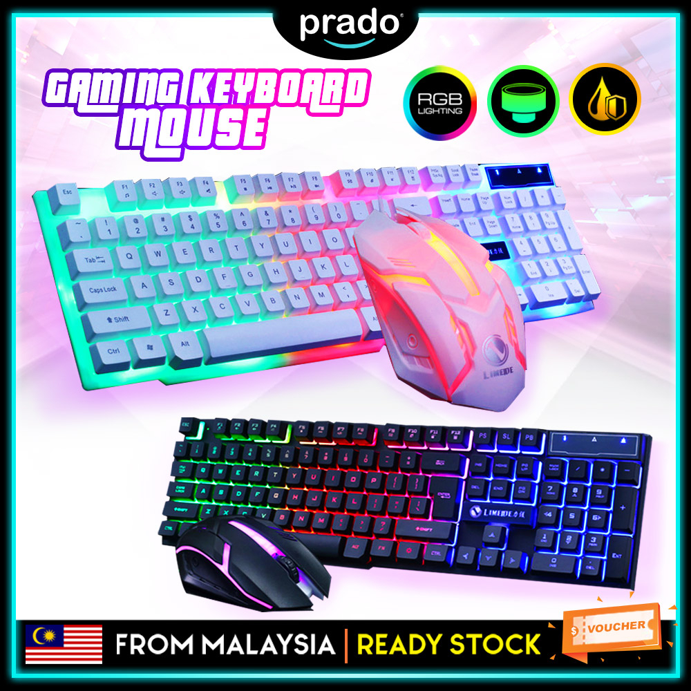 PRADO GTX300 RETRO STYLED Gaming Keyboard Mouse Combo Wired USB Gaming ...