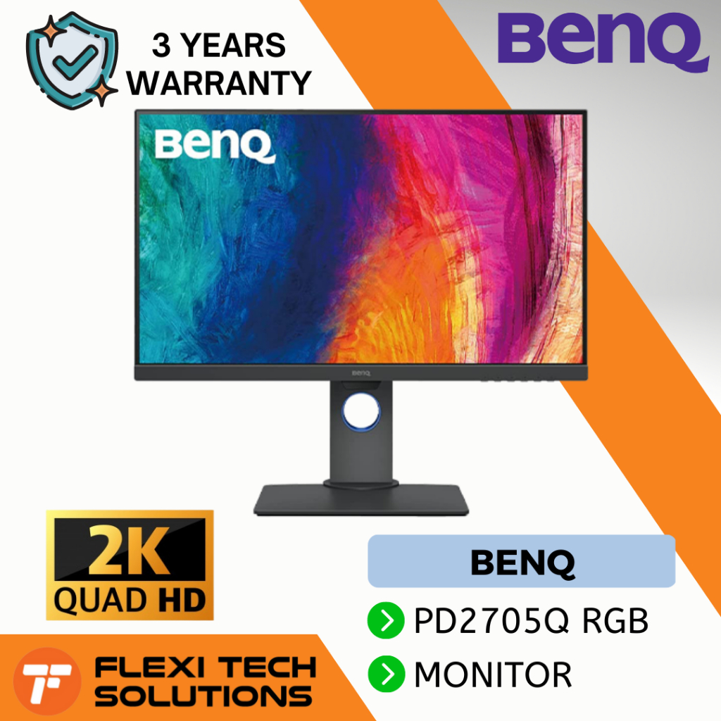 Flexi Tech BENQ PD2705Q 27" 2K QHD sRGB HDR10 USB-C Designer Monitor ...