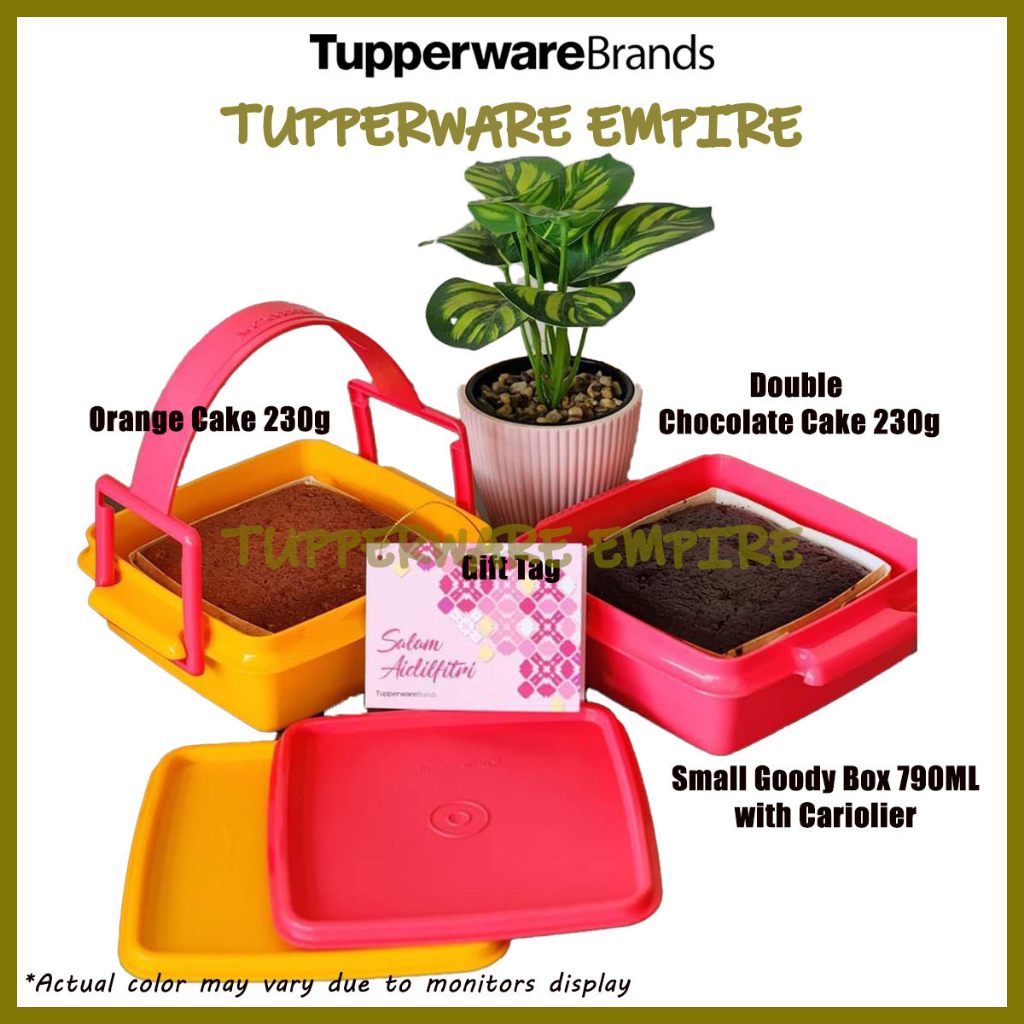 Raya Cake Gift Set Tupperware Kek Raya Small Goody Box 790ML Kek Set ...