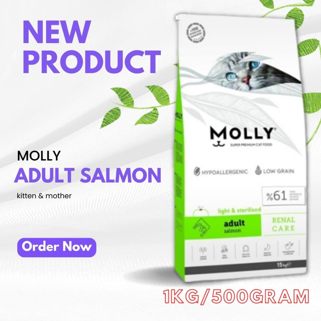 *TOP SELLER*REPACKING* ORIGINAL MOLLY CAT FOOD 1KG/500GRAM | Shopee ...