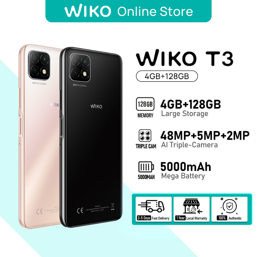 (readystock) Wiko T3 Smartphone (4GB + 128GB 5000mAh 6.6" HD+IPS LCD ...