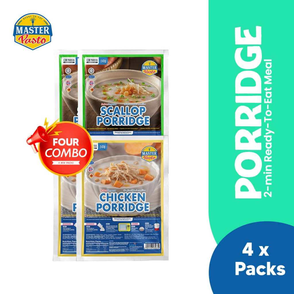 Four Porridge Combo 4-in-1 2-Minute Porridge Value Pack | Shopee Malaysia